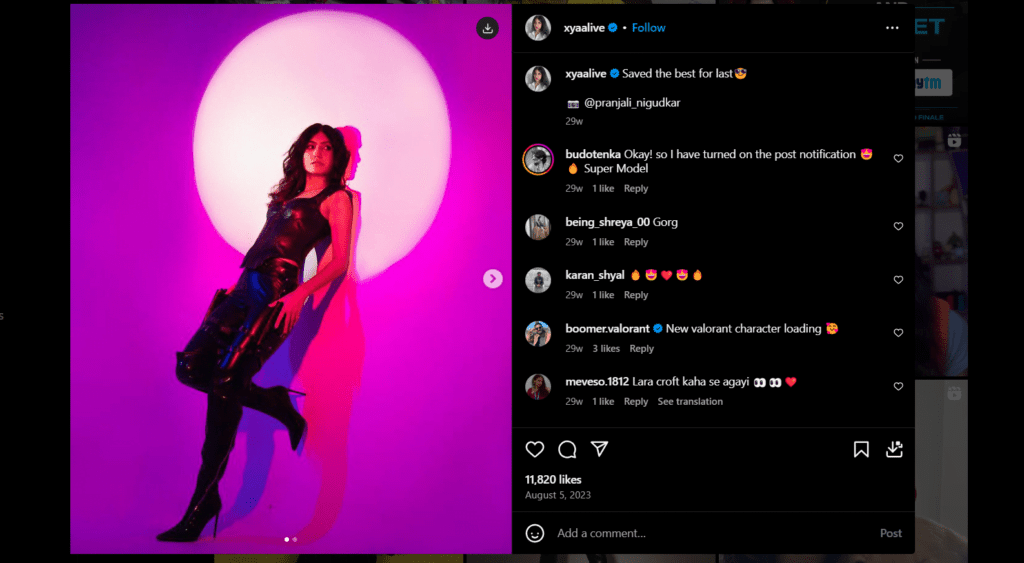 Xyaa's Gaming Glamour: Indian Streamer in Black Corset and Jeans - Photos